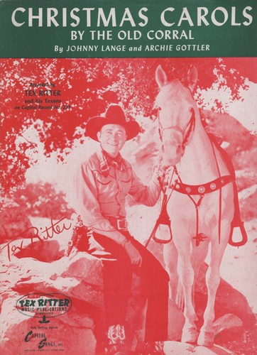 Sheet Music (Christmas) Tex Ritter - "Christmas Carols" Cowboy w/Uke ...