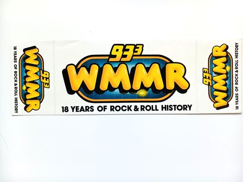 WMMR 93.3 FM Philadelphia Bumper Sticker 12” X 4” Vintage 1980’s Radio ...