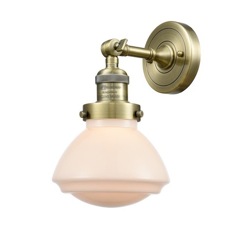 Innovations Olean 1 Light LED Sconce, Brass/Frosted Bell - 203-AB-G321 ...
