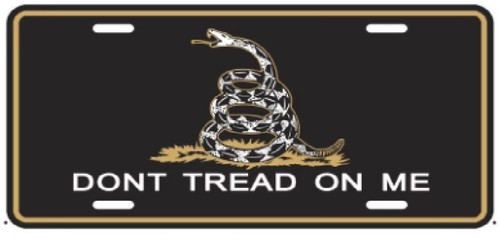 Gadsden Golden Black Embossed License Plate 6"x12" License Plate Sign ...