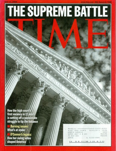 20056 Time Magazine: Supreme Court Balance of Power Sandra Day O'Conner ...