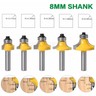 1/4" Shank Round over Edging Router Bit Set Corner Rounding Edge ...