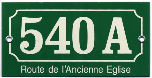 Old French house number 540 A door gate plaque enamel steel sign church ...