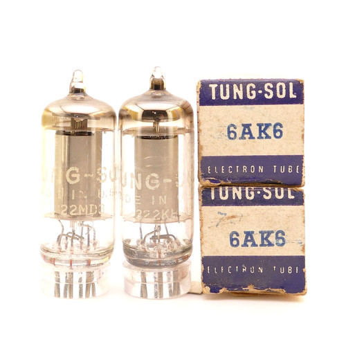 Two TUNG-SOL 6AK6 Tubes & Boxes NOS NIB Matched Construction Test ...
