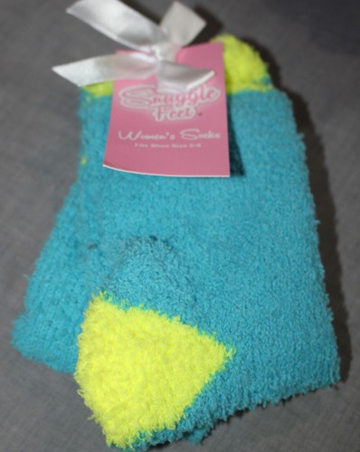 Snuggle Feet Womens Aqua Blue Soft Cozy & Warm Fuzzy Socks Shoe Size 5 ...