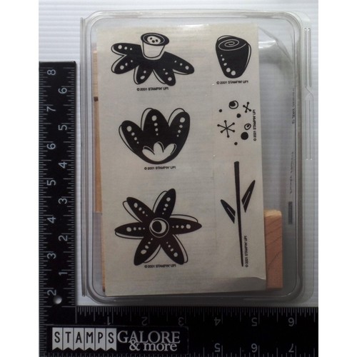 Stampin' Up! Rubber Stamps 2001 FUNKY FLOWERS TULIP DAFFODIL DAISY ROSE ...