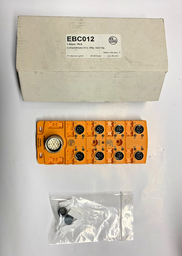 IFM EBC012 Connector, 8 Port Wiring Block, CompactMOdul M12, M23/19p ...