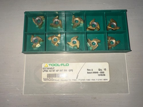 TOOL FLO CARBIDE INSERTS QUANTITY 10 LPGC 43 NT 4P INT RH GP5 | eBay