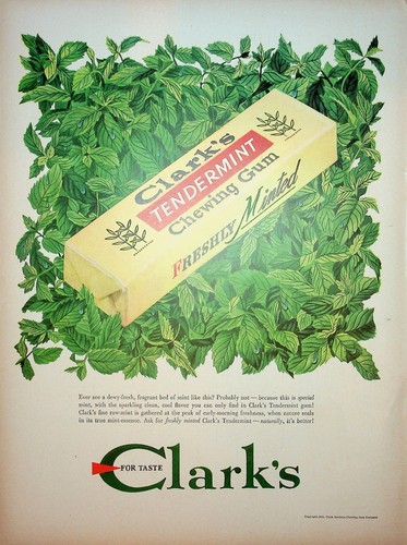 Original 1948 Clark's Chewing Gum Ad: Freshly Minted; Mint Leaves | eBay