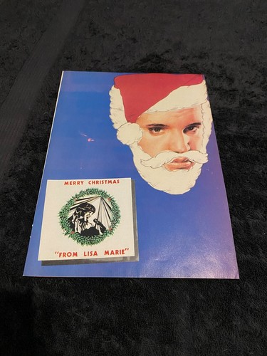 ELVIS PRESLEY, LISA MARIE PRESLEY 1970s Merry Christmas ad as Santa ...