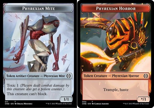 MTG Phyrexian Mite Token (011) // Phyrexian Horror Token (004) Double ...
