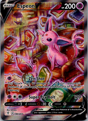 Espeon V 180/203 Evolving Skies Full Art Alt Art Pokemon Card (NM) | eBay
