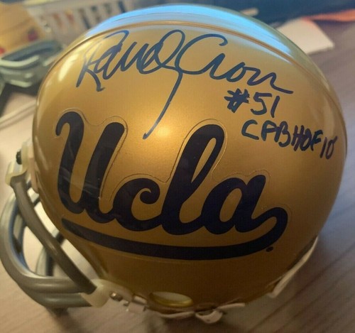 RANDY CROSS AUTOGRAPHED UCLA MINI HELMET W/COA & CFBHOF 10 INSCRIPTION ...