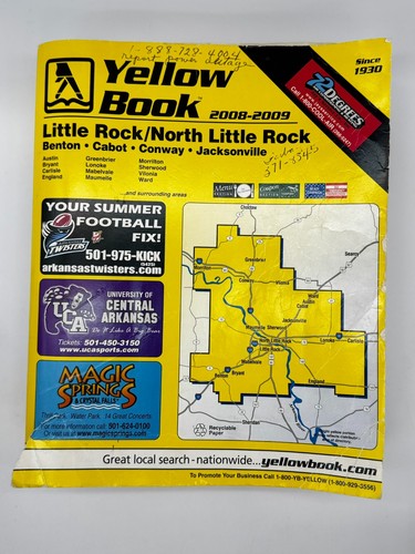 2008-2009 Little Rock Arkansas TELEPHONE DIRECTORY PHONE BOOK YELLOW ...
