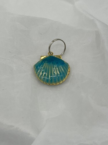 Blue Enamel Stainless Steel Scallop Sea Shell Locket Pendant | eBay