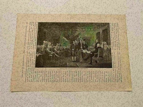 KP127) 1776 Signing the Declaration of Independence Revolution 1885 ...