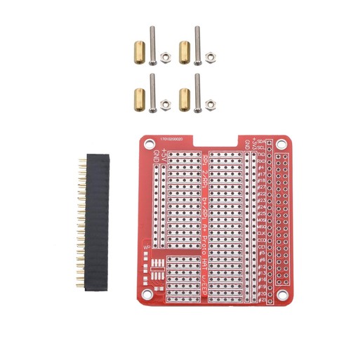 40-Pin GPIO Extension Board DIY Proto HAT Shield For Raspberry Pi 3B/3B ...