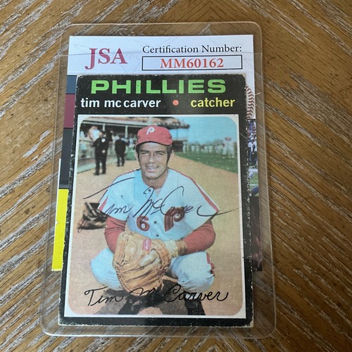 Autographed 1971 Topps TIM MCCARVER. TOUGH AUTO. JSA CERT | eBay