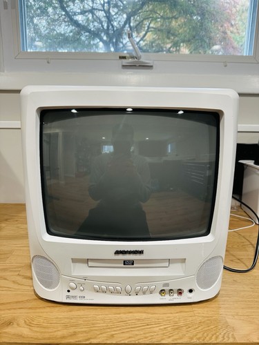 Sansui 13” TV/DVD Combo CRT Retro Gaming Monitor CDVD1300W White Tested ...