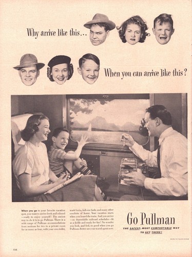 1948 Pullman Company Train Private Room Vintage Ad Family Fishing ...