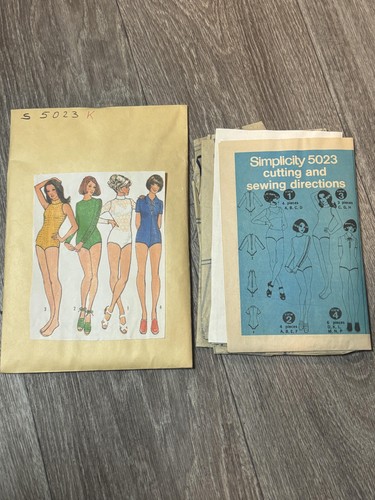 Vintage Simplicity 5023 Swimsuit Pattern Womens One Piece Bathing Suit ...