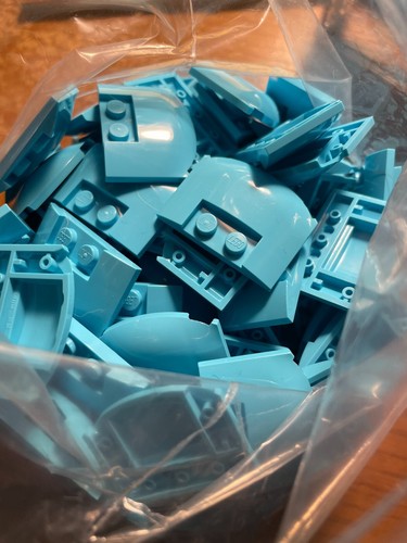 LEGO-NEW-#93604-MEDIUM AZURE-WEDGE TRIPLE CURVED -3 X 4 X 2/3 -10 ...