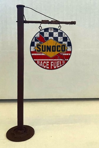 METAL O SCALE 1:48 1:18 SUNOCO RACE FUEL GAS STATION POLE SIGN LAYOUT ...