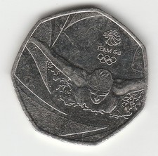 Olympic Swimming 50P for sale | eBay
