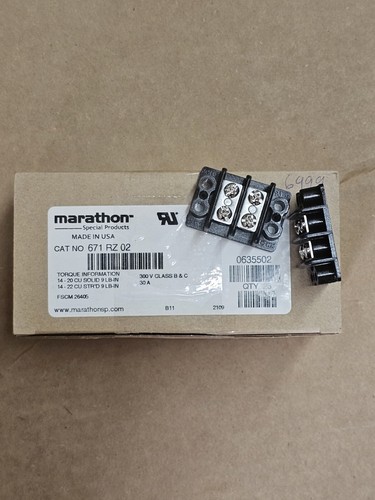 *Box of 25* Marathon Conn Term Strip Barrier Block 2 Poles Cat 671 RZ ...