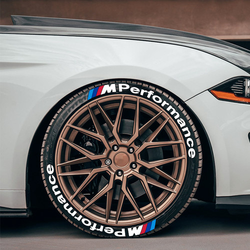 Permanent Tire Lettering M Performace Sticker Tire Decal 1.25" 8pcs 15 ...