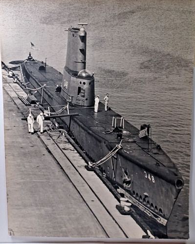 Vtg ORG Photo USS Cusk (SS-348) Submarine at Dock w/ Crew Members 11 x ...