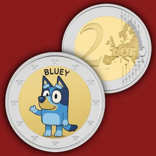 BLUEY 2 Euro Coloured UNC Color Coin | eBay