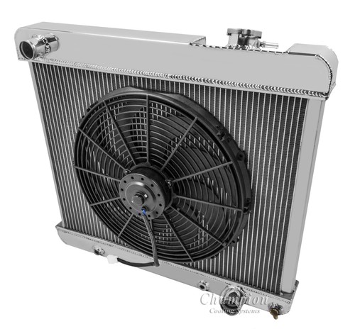 1963 1964 1965 1966 Chevy Truck C10 C20 C30 3 Row DR Radiator + 16" Fan ...