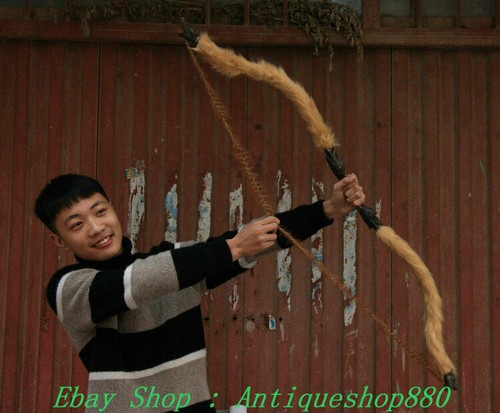 130CM Old China Bronze Warring States Period Dragon Head Bow Crossbow ...