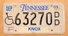 TENNESSEE DISABLED PERSON LICENSE PLATE " UCU 706 " TN HANDICAPPED ...