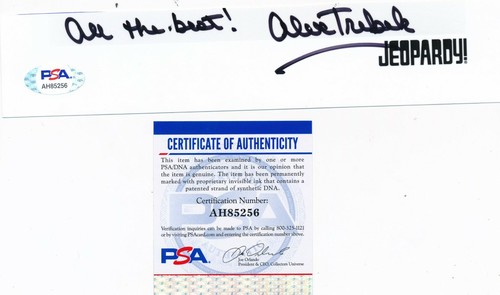 Alex Trebek Signed Jeporady Host Autographed Cut PSA/DNA Certified RARE ...