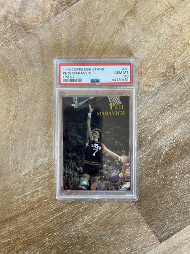 Rare 1996 Topps Stars Finest Pete Maravich PSA 10. Gem! Pistol Pete ...