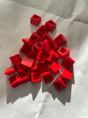 LEGO- NEW- #54200- RED- ROOF TILES 1 X 1 X 2/3/ CHEESE SLOPE-25 PIECES ...