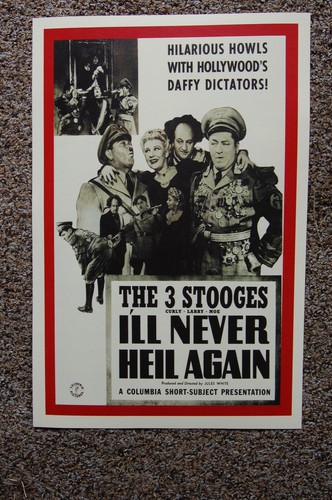 The Three Stooges Ill Never Heil Again Movie poster Lobby Card Larry ...