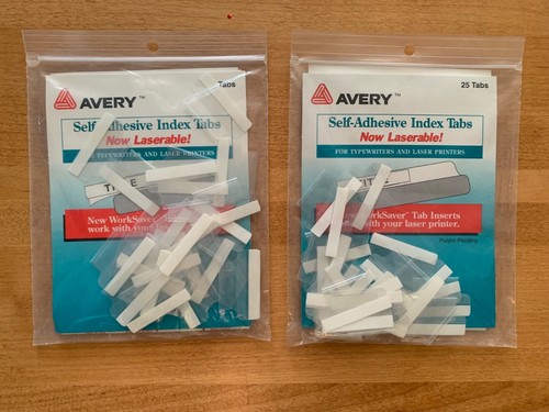 Self-Adhesive Index Tabs | 25 Tabs - 1 1/3" | AVERY | 2 Packs | eBay