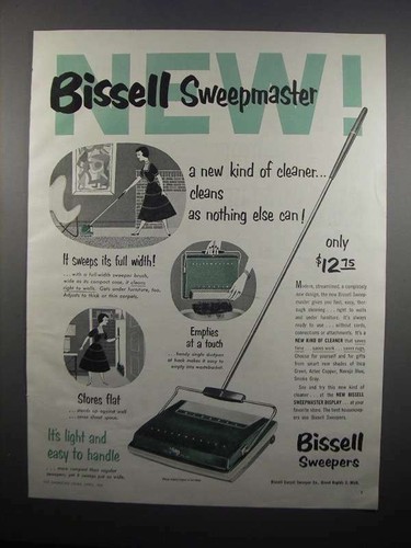 1954 Bissell Sweepmaster Ad - New Kind of Cleaner | eBay