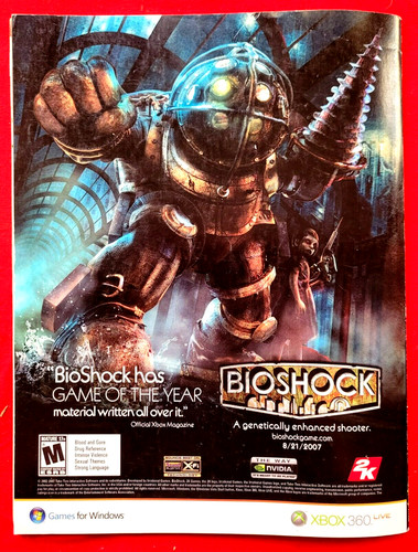 2007 BIOSHOCK Windows XBOX 360 Video Game - Promo Art PRINT AD/Poster ...