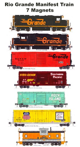 Rio Grande Manifest Train 7 magnet set Andy Fletcher | eBay