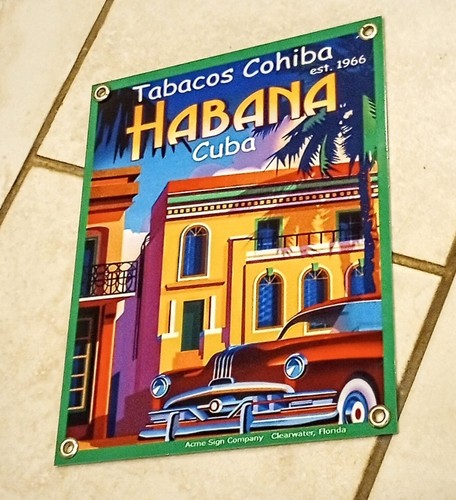 Cohiba Cuban Cigar Tobacco products Sign .. nostalgia sign Made in USA ...