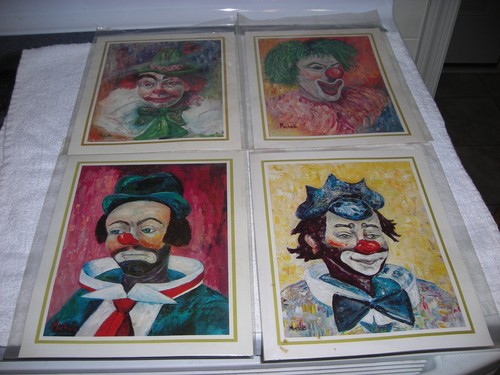 Michele Clown Prints - set of 4 - ready to frame | eBay