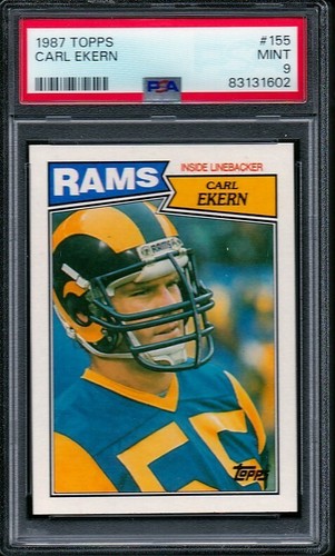 1987 TOPPS #155 CARL EKERN PSA 9 Football LA RAMS ILB FOOTBALL | eBay