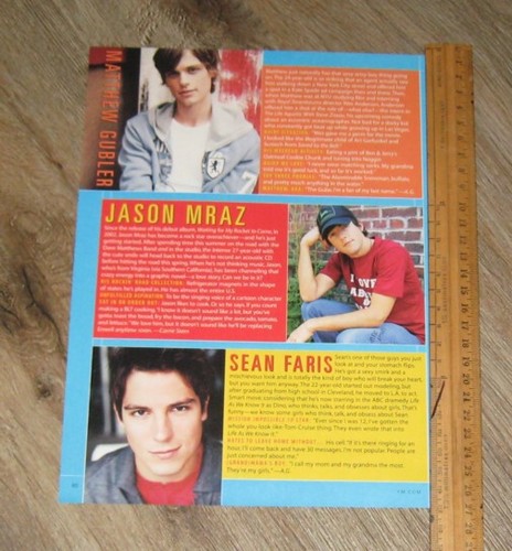 Matthew Gubler SEAN FARIS Jason Mraz original ONE magazine page PHOTO ...
