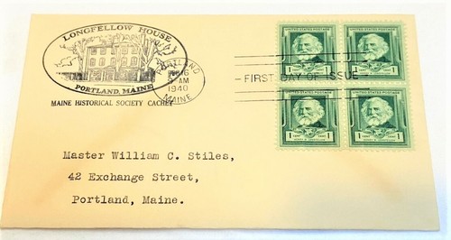 Scott #864 - 1940 First Day Cover, Longfellow, 4 (1c) Green Stamps | eBay
