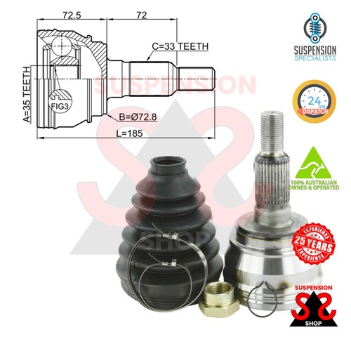 Front Axle Cv Joint Kit, Drive Shaft Suit CHEVROLET Silverado 2500 4.8 ...