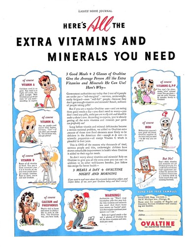 Original 1940s Ovaltine Ad: Here's all the vitamins and minerals you ...
